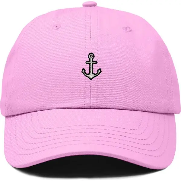 DALIX Embroidered Anchor Cap - Light Pink