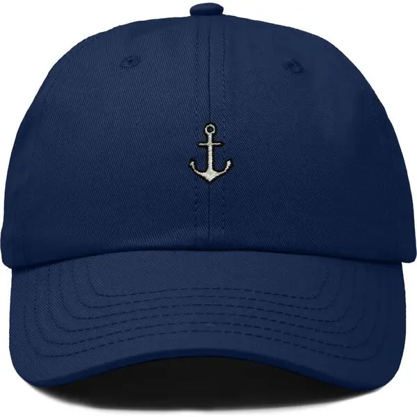 DALIX Embroidered Anchor Cap - Navy Blue