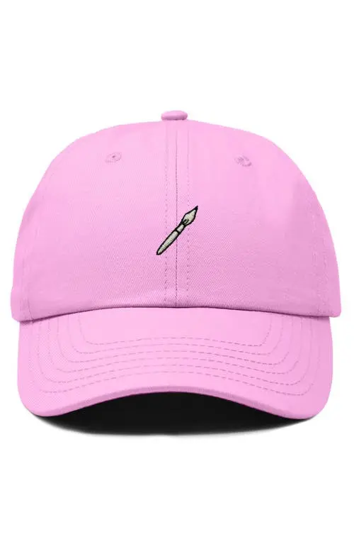 DALIX Paint Brush Dad Cap - Light Pink