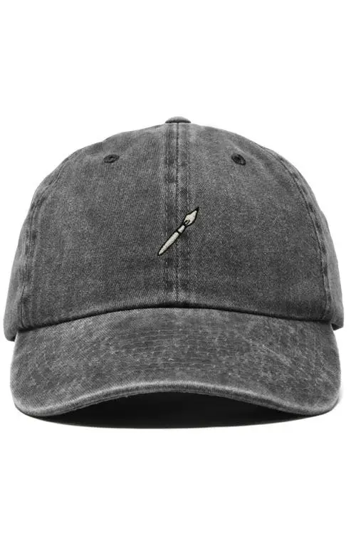 DALIX Paint Brush Dad Cap - Washed Black