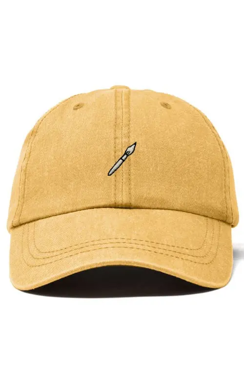 DALIX Paint Brush Dad Cap - Washed Gold