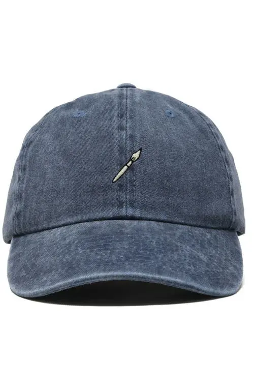 DALIX Paint Brush Dad Cap - Washed Navy Blue