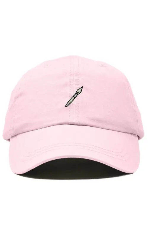 DALIX Paint Brush Dad Cap - Washed Pink