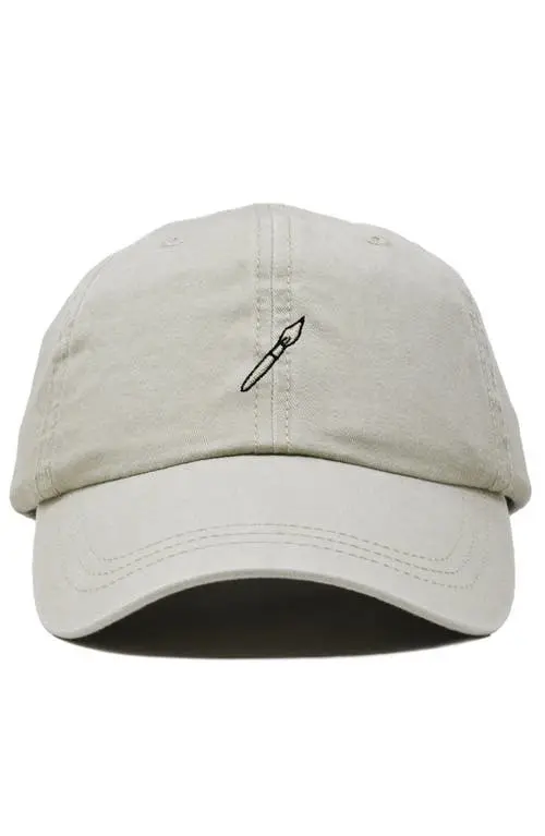 DALIX Paint Brush Dad Cap - Washed Stone White