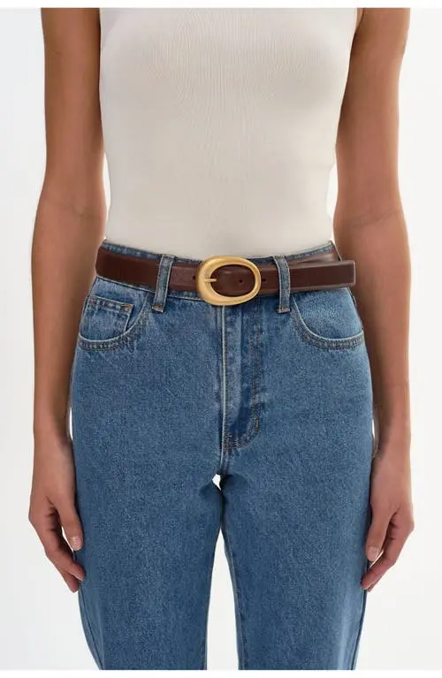 LAMARQUE Doha Leather Belt - Brown