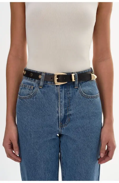 LAMARQUE Hamptons Leather Belt - Black
