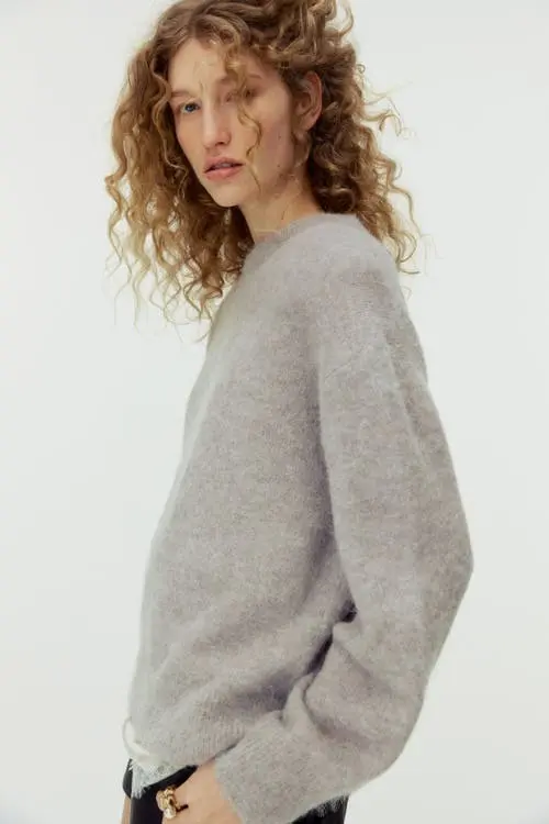 H&m Oversized Alpaca-blend Jumper - Light Taupe Melange