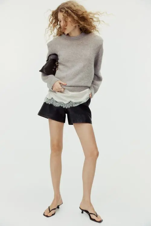 H&m Oversized Alpaca-blend Jumper - Light Taupe Melange