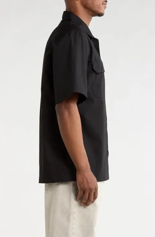 Carhartt Work In Progress Craft Short Sleeve Poplin Button-up Work Shirt - Black