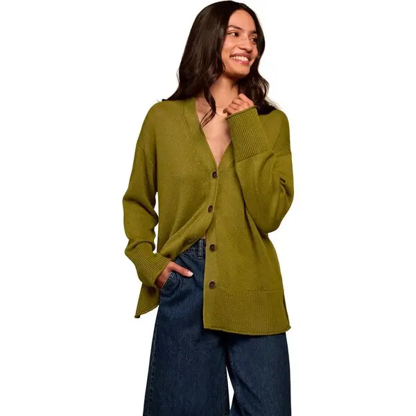 CELTIC & CO. Drop Shoulder Slouch Cardigan - Olive