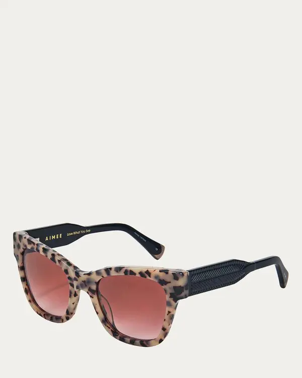 AIMEE All For Love Square Sunglasses - Light Tortoise