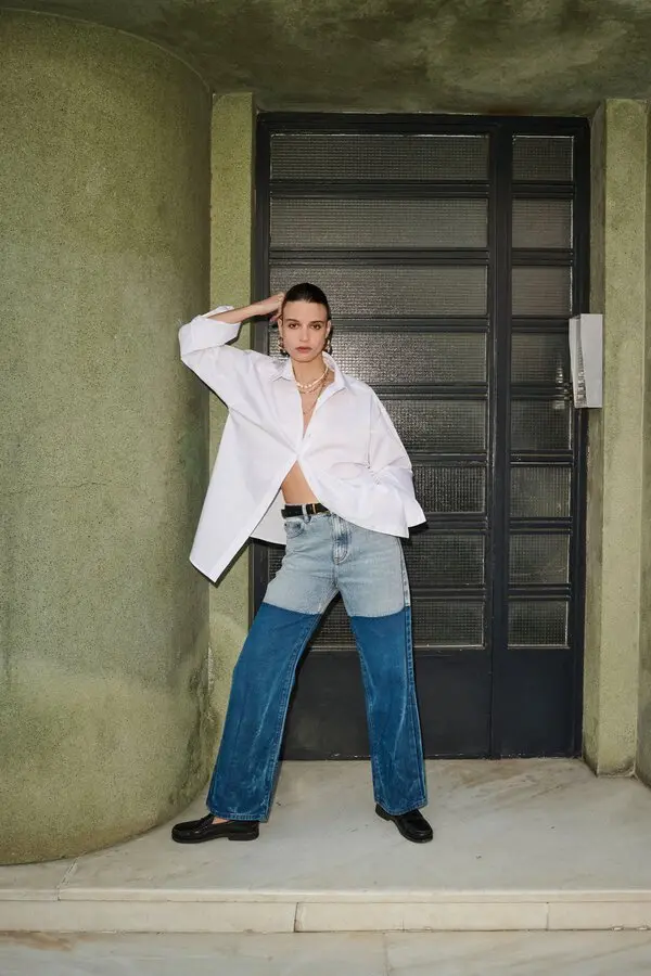 Bardot Pia Two-toned Flared Jeans - Denim Blue