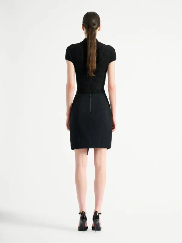 Balmain Belted Grain De Poudre Mini Skirt