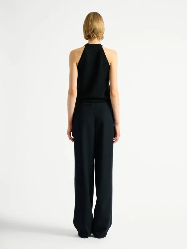 Balmain Sleeveless Knit High Neck Top With Quilted Effect - Black