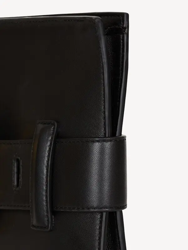 Balmain Anthem Clutch In Smooth Lambskin Leather - Black