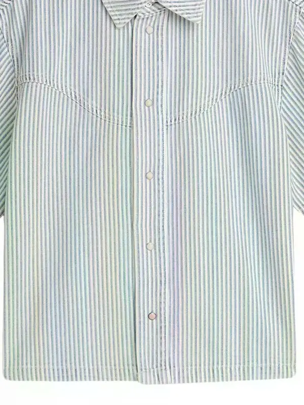 Scotch & Soda Vertical Stripe Western Yoke Shirt - Blue
