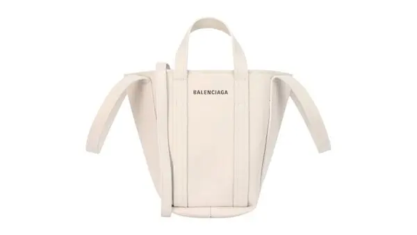 Balenciaga Everyday North South Tote Bag - Chalky White Black