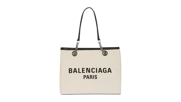 Balenciaga Tote Bag With Chain Strap - Natural