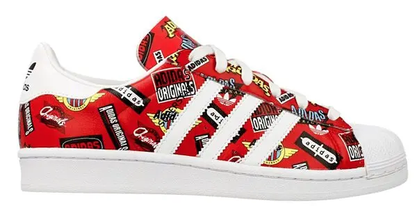 Adidas Superstar Nigo Allover Print Sneakers - Scarelet Red/footwear White