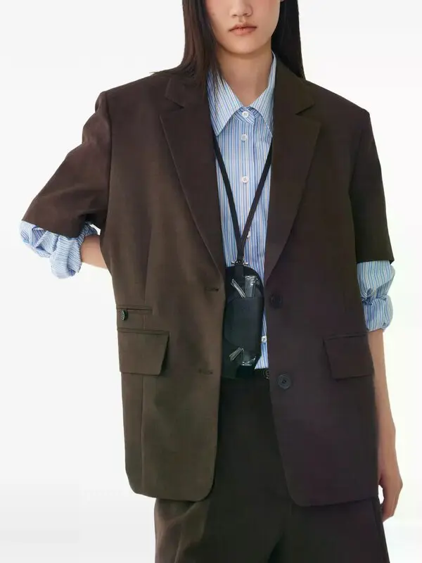STUDIO TOMBOY Oversized Notched Lapel Short Sleeve Jacket