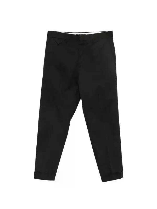 LOW BRAND Cooper T1.7 Pressed-crease Turn-up Trousers - Black