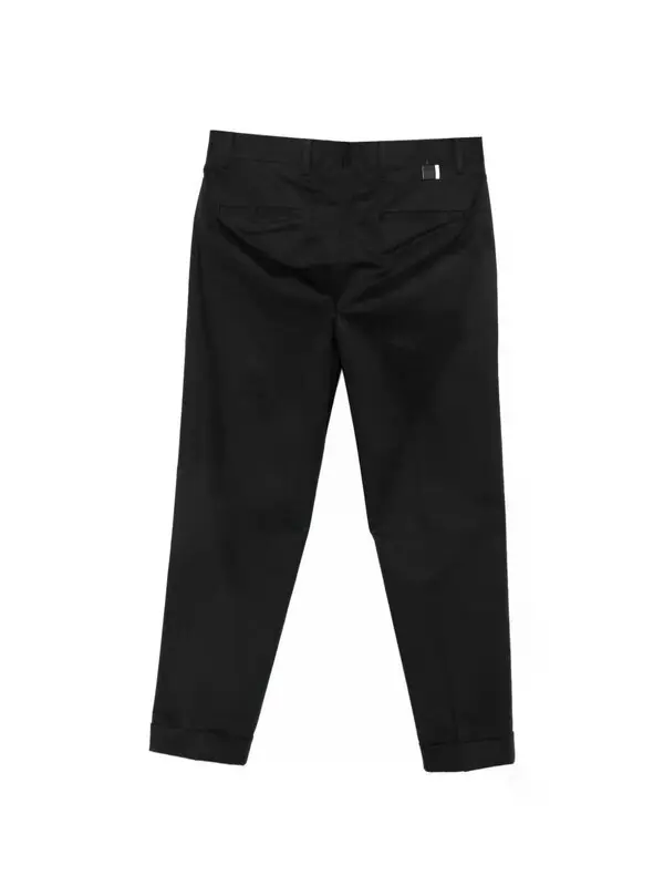 LOW BRAND Cooper T1.7 Pressed-crease Turn-up Trousers - Black