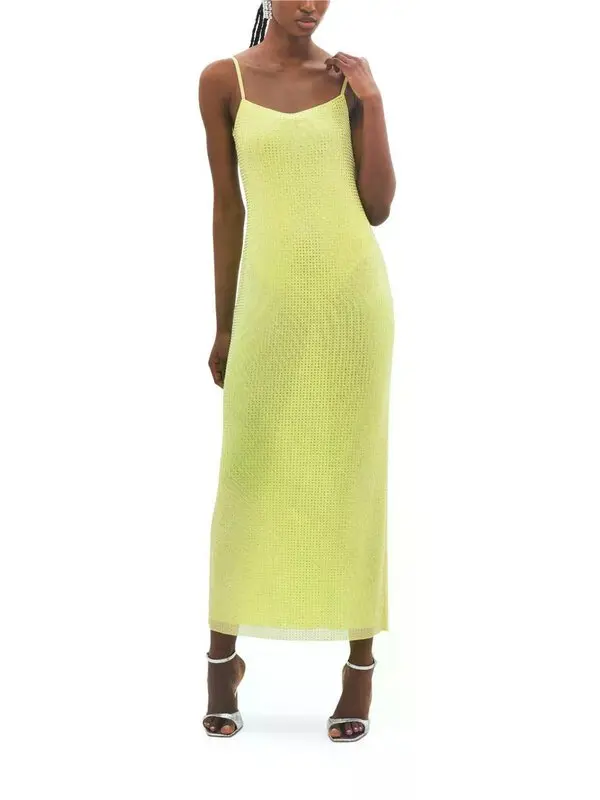 AREA Crystal-embellished Maxi Dress - Yellow