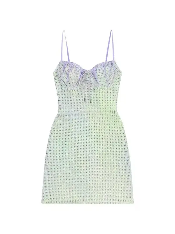 AREA Crystal-embellished Mini Dress - Green