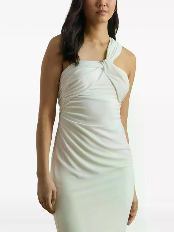Ralph Lauren One-shoulder Midi Dress With Twist-front Accent
