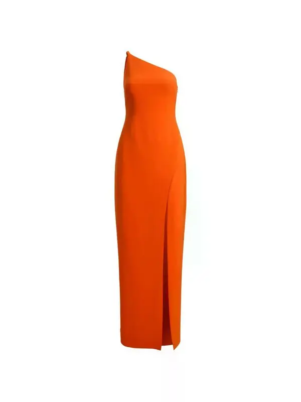 Ralph Lauren One-shoulder Slit Maxi Gown - Orange