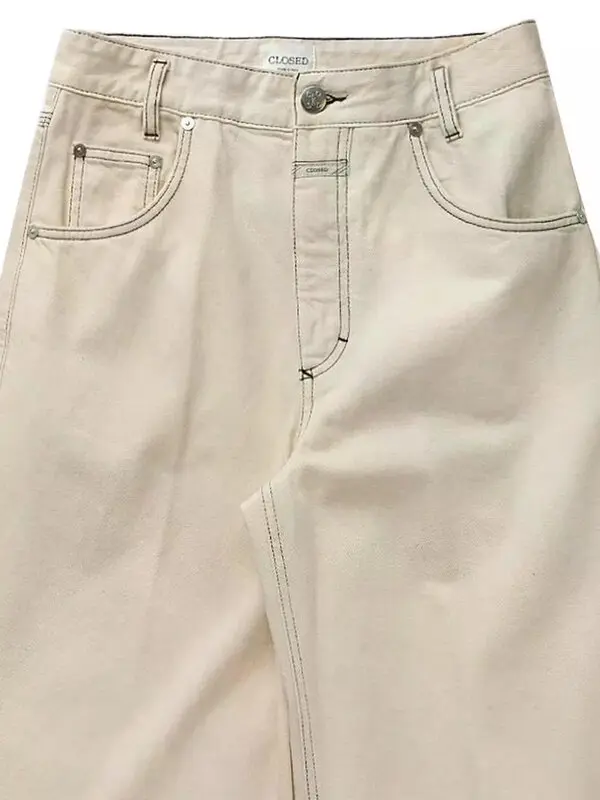Closed Ivory Cotton Wide Leg Trousers - Neutrals