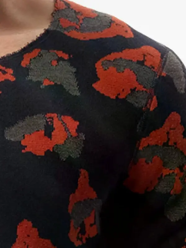 LANVIN Leopard Jacquard Raw-edge Sweater