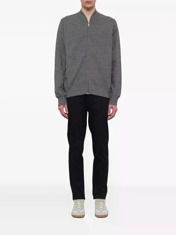Kenzo Zip-up Bomber Jacket With Rear Logo Embroidery - Grey
