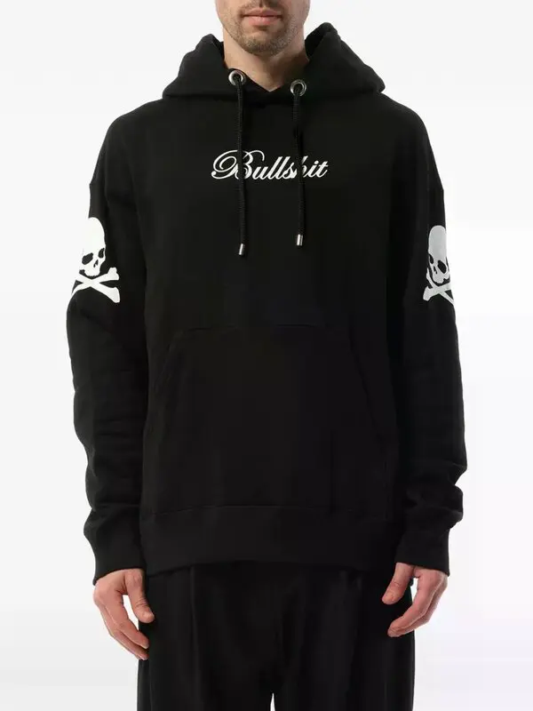 MASTERMIND WORLD Skull Print Drawstring Hoodie - Black
