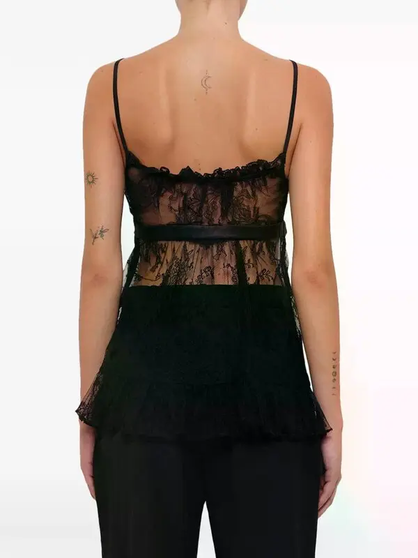 Alexander McQueen Lace-trimmed Tie-detail Camisole