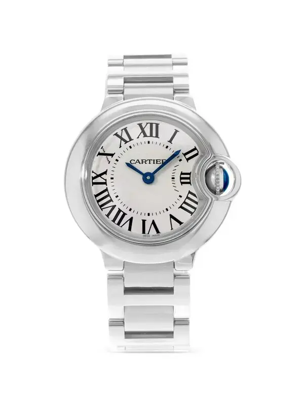 Cartier Ballon Bleu 28mm Quartz Watch With Stainless Steel Link Bracelet
