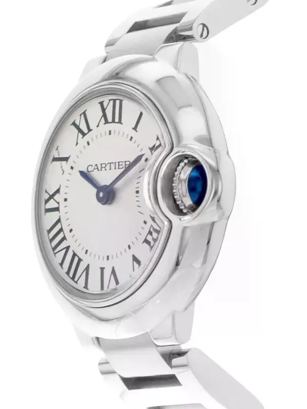 Cartier Ballon Bleu 28mm Quartz Watch With Stainless Steel Link Bracelet