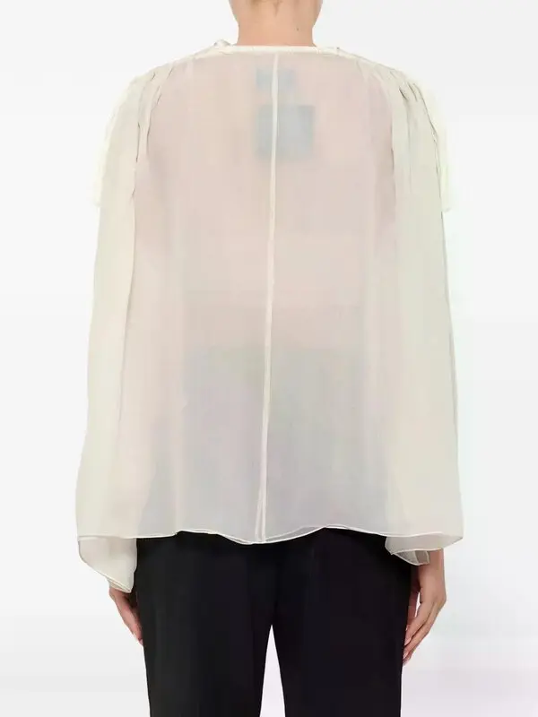 LANVIN Sheer Tassel Detail Blouse