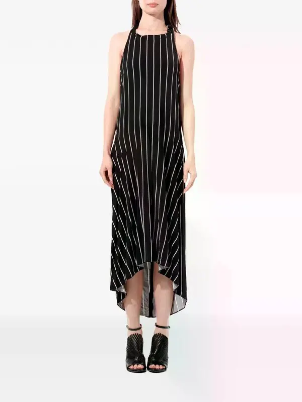 Balenciaga Pinstripe Halterneck Dress - Black
