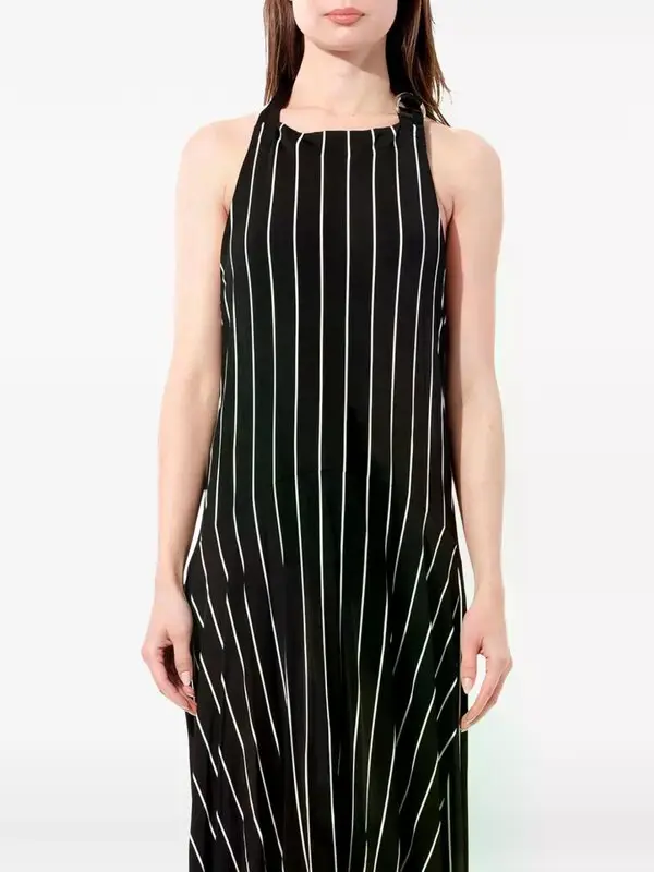 Balenciaga Pinstripe Halterneck Dress