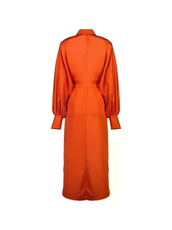 IRO PARIS Satin Finish Shirt Dress - Orange