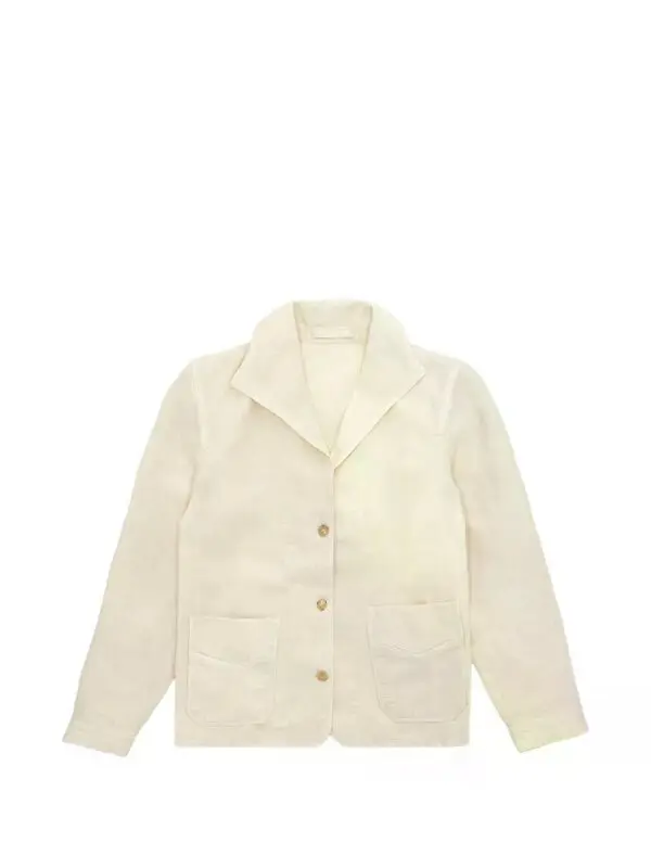 FORTELA White Linen Notch Lapel Jacket