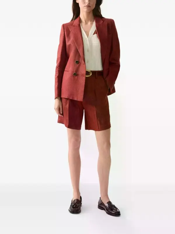 FORTELA Bastien Double-breasted Linen Blazer - Red