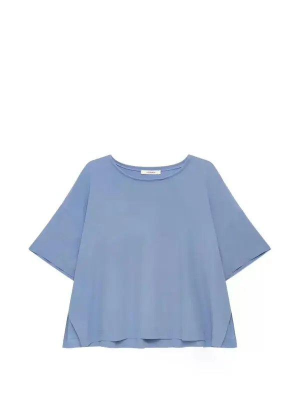 Malìparmi Fluid Crepe Boat-neck T-shirt - Blue