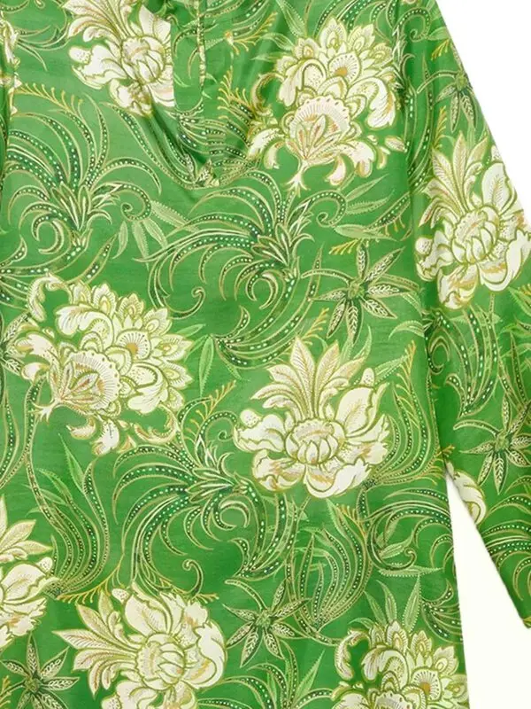 Malìparmi Printed Silk Mini Caftan Dress - Green