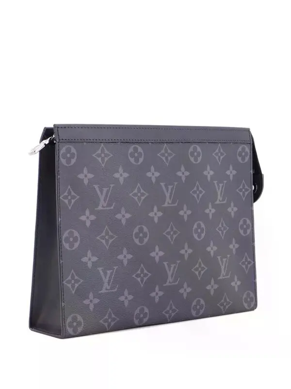LOUIS VUITTON Monogram Eclipse Canvas Pochette Voyage Mm Clutch Bag