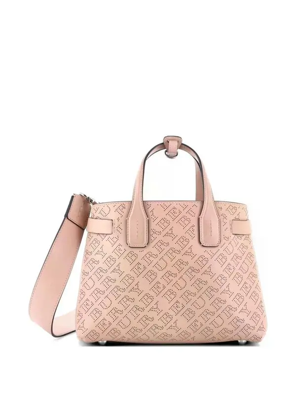 Burberry Banner Nm Perforated Leather Small Tote Bag