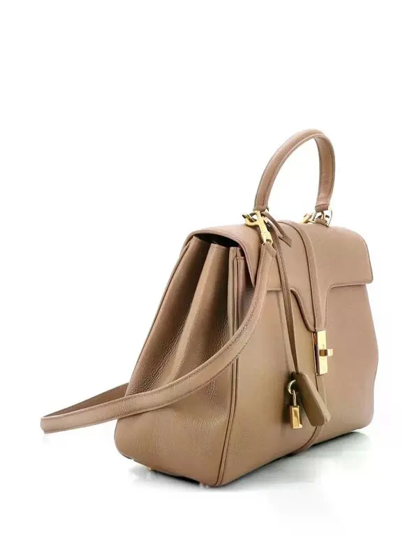 Celine 16 Top Handle Bag In Grained Calfskin
