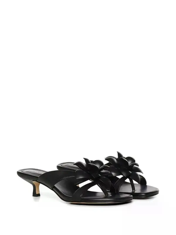Michael Kors Jacie Floral Appliqué Sandals - Black