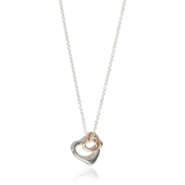 Tiffany & Co. Rose Gold & Sterling Silver Elsa Peretti Extra Mini Open Heart Pendant Necklace - Pink_gold/sterling_silver